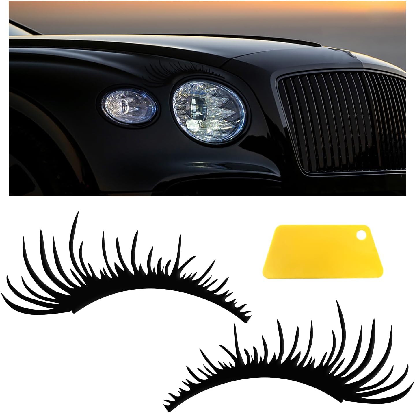 Amazon.com - Vosarea 2 Pairs Car Headlight Eyelashes Stickers Fashion ...