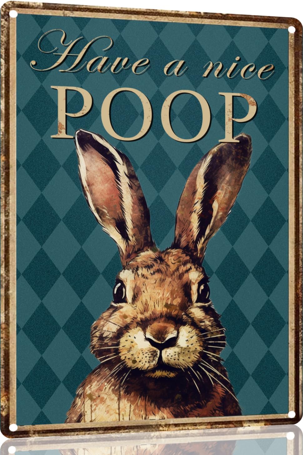 Amazon.com : TopPacific Bunny Bathroom Wall Decor Have A Nice Poop ...