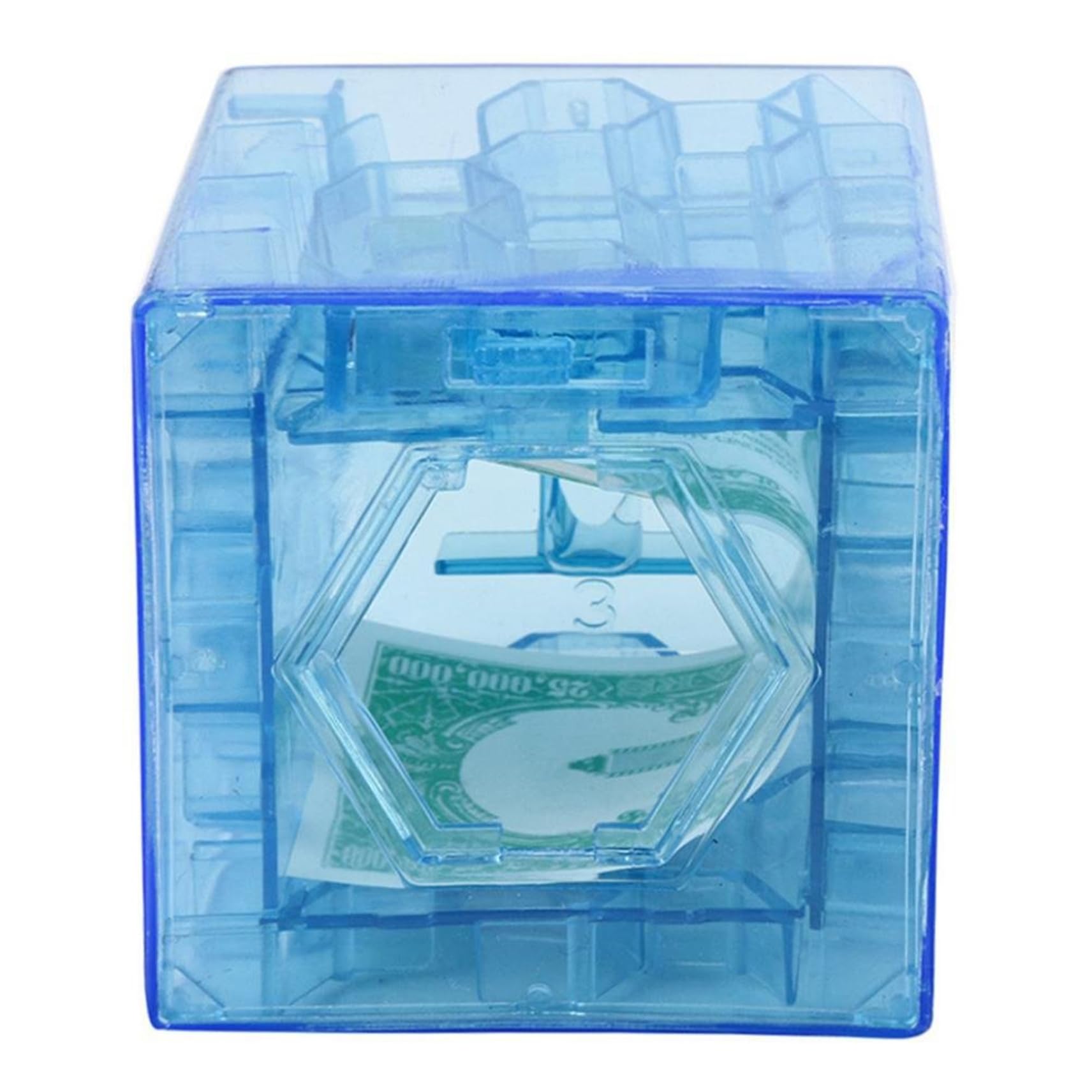 Money Maze Box for Cash Funny Maze Money Box Blue Translucent Money Box ...