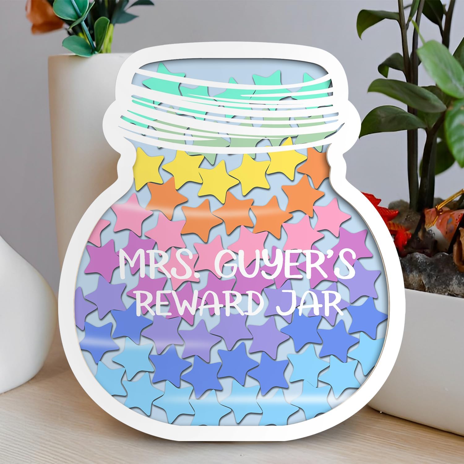Amazon.com: Personalized Magnetic Reward Jar for Kids – Star Jar Reward ...