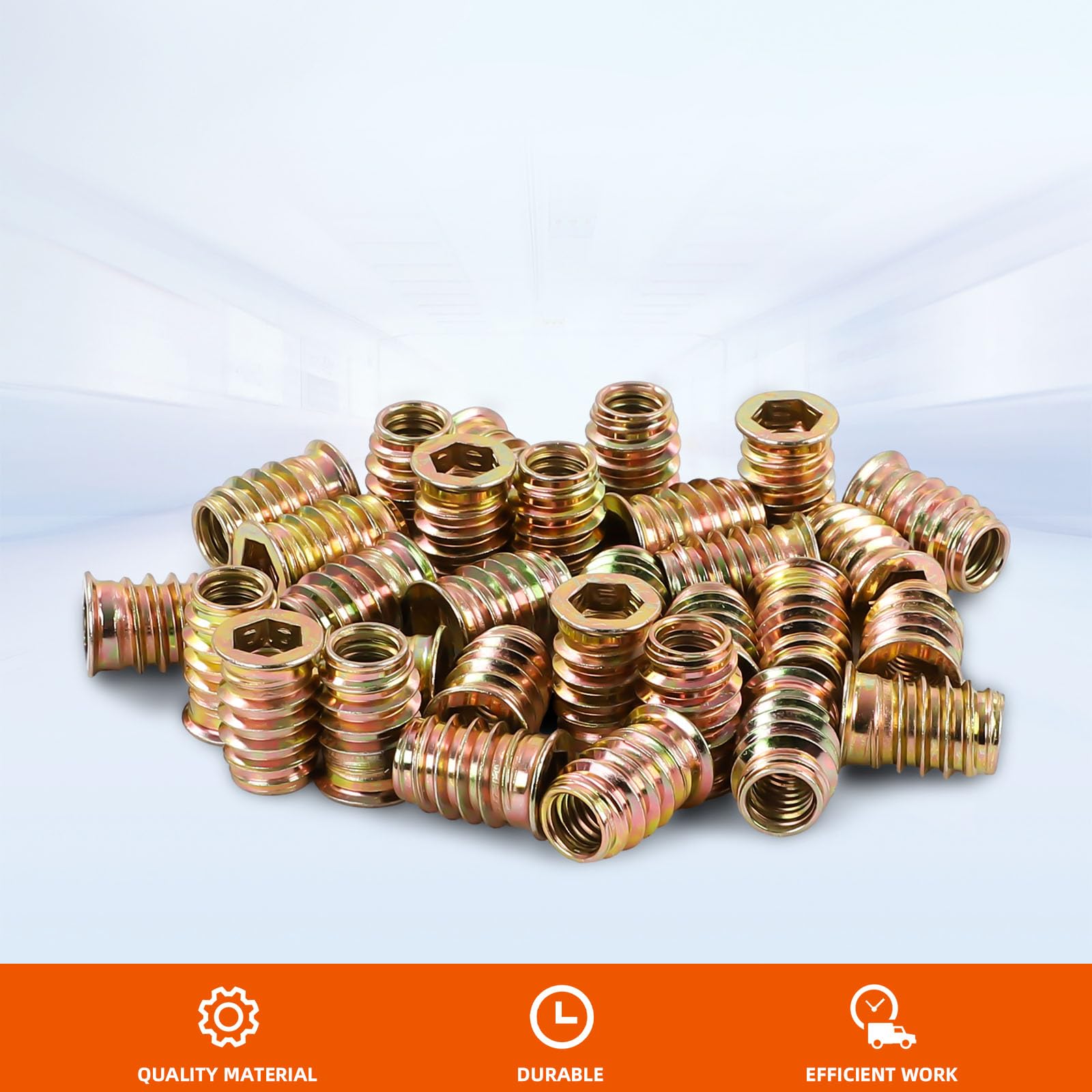 Snapklik.com : MewuDecor 1/4"-20 Threaded Inserts For Wood Nutsert ...