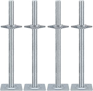 Yeipowr 18" Adjustable Scaffold Leveling Jack Feet - 1.2" OD Solid ...