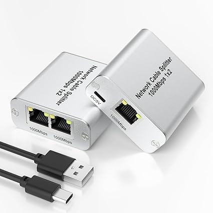 Amazon.com: Ethernet Splitter 1 to 2 1000Mbps [2 Devices Simultaneously ...