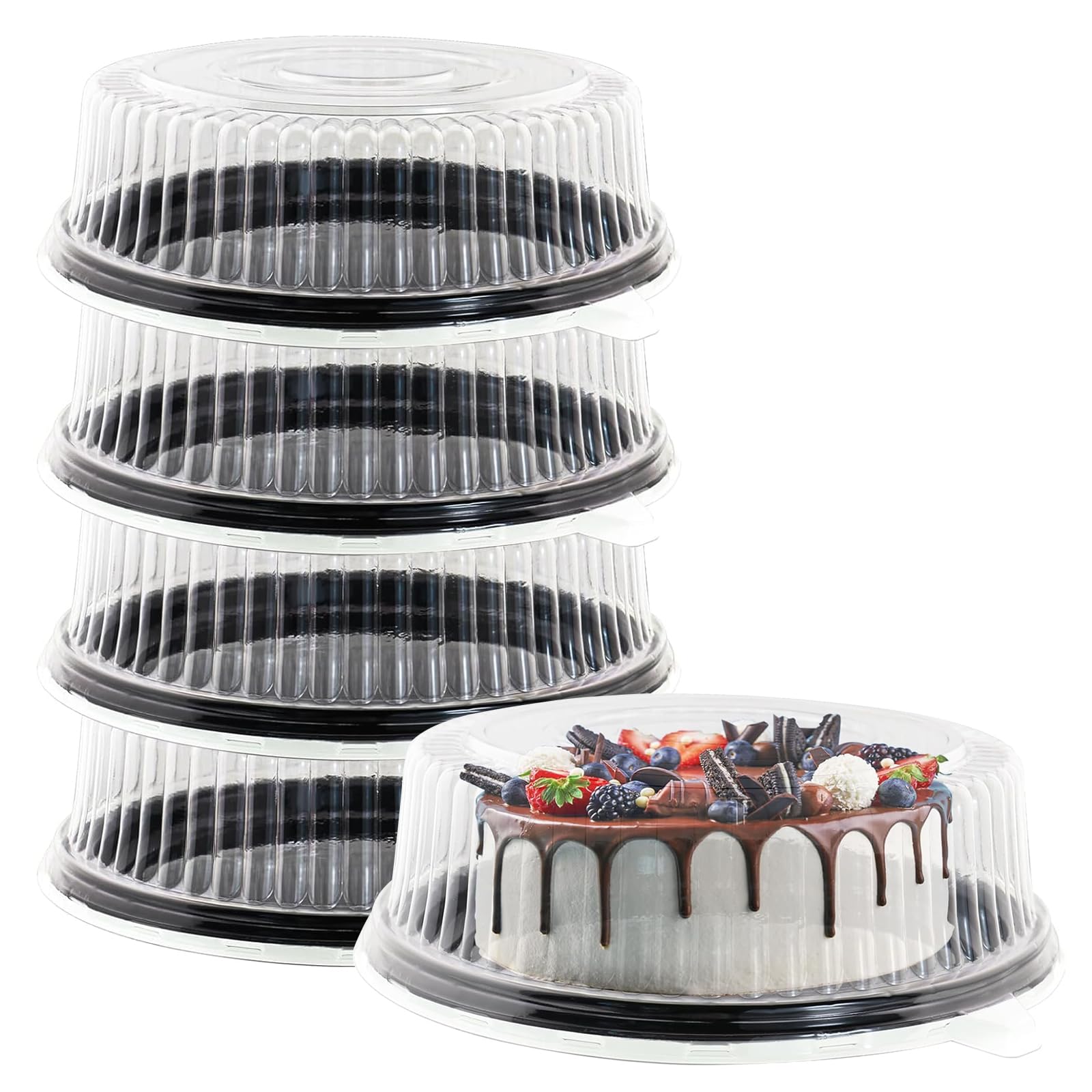 Amazon.com: ATRDTO 5Pcs12 Inch Cake Containers with Lid -Plastic ...