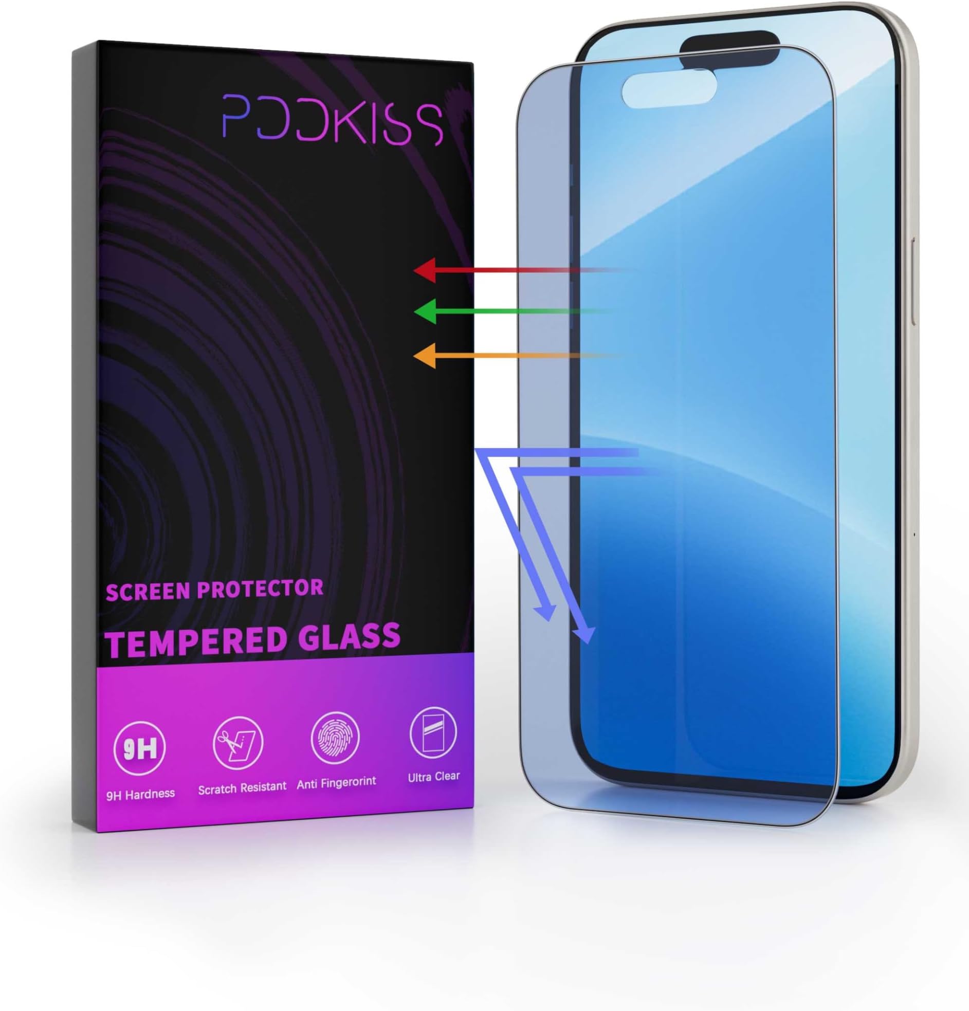 Amazon.com: PDDKISS for iPhone 16 Pro Max Blue Light Screen Protector ...