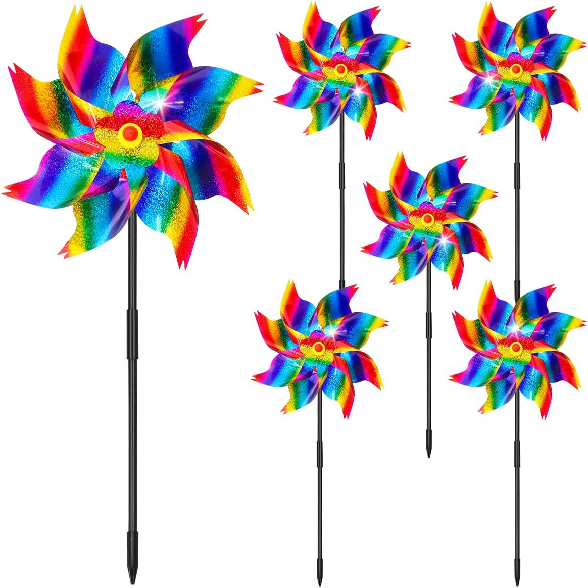 Amazon.com: 6Pcs Sparkly Pinwheels for Yard and Garden, Reflective ...