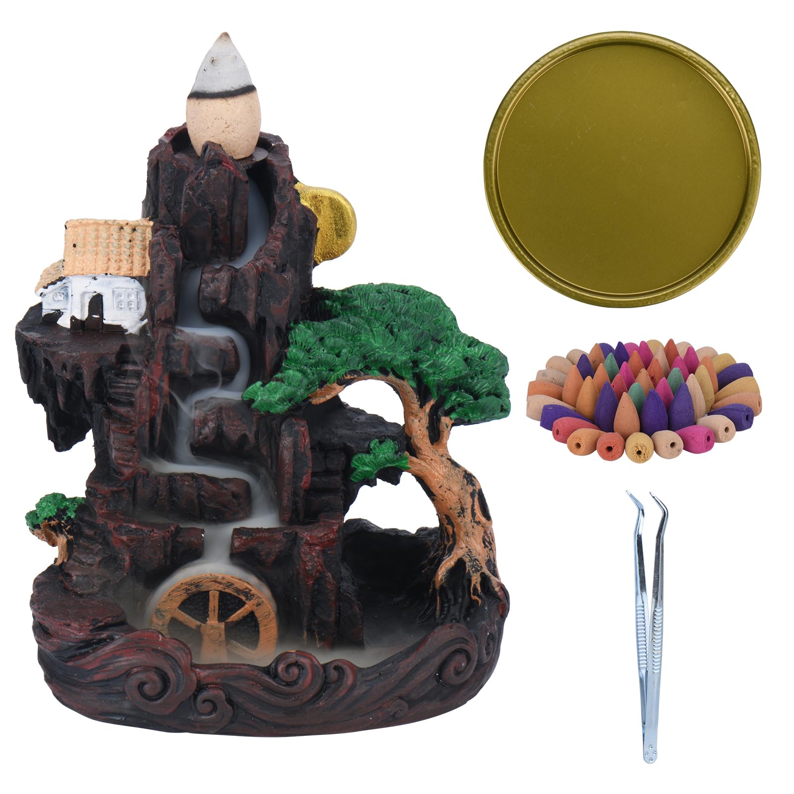 Amazon.com: Waterfall Incense Burner, Backflow Incense Holder, Mountain ...