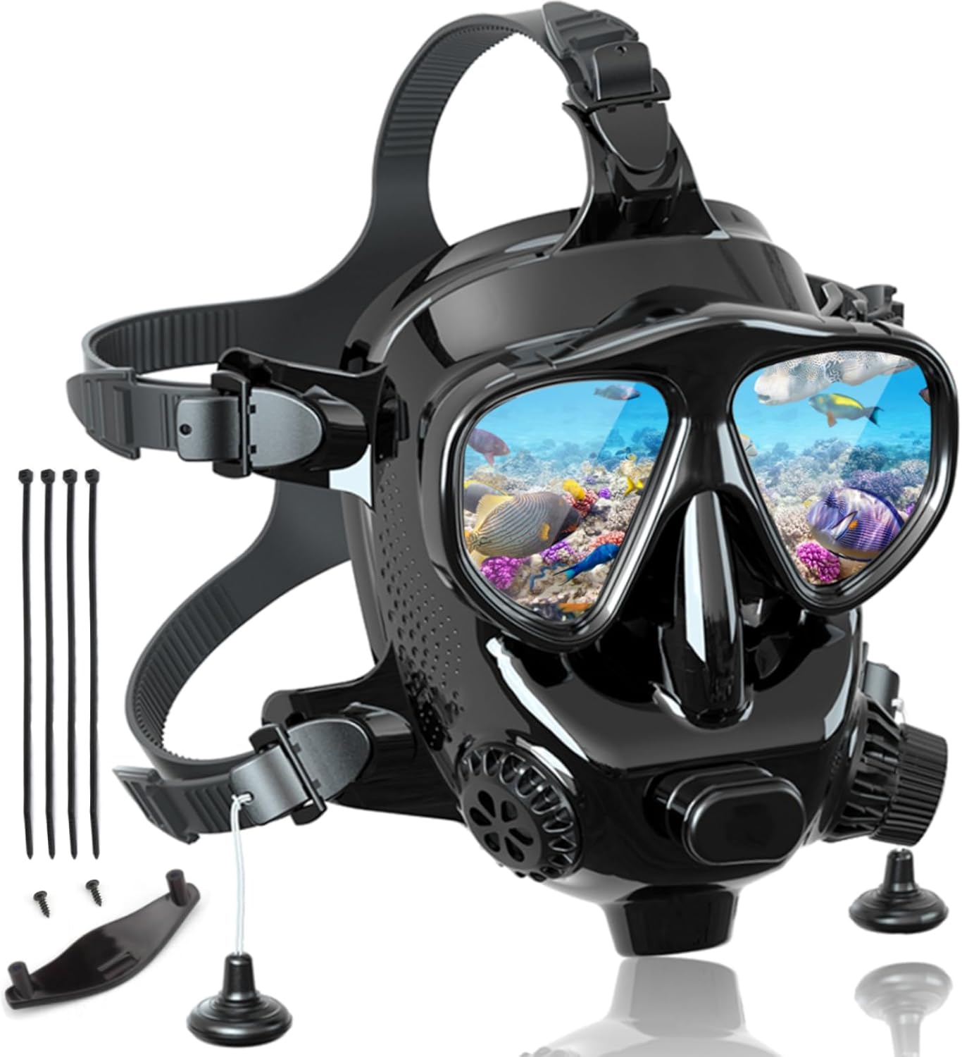 MODJUEGO Masque de plongée intégral avec support pour caméra, masque de ...