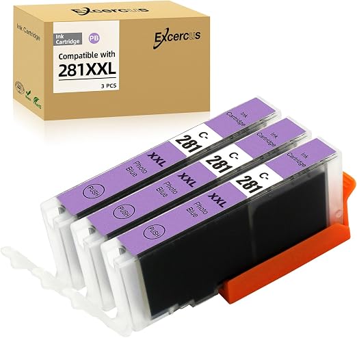 Amazon.com: EXCERCUS CLI-281 PB Photo Blue Ink Cartridge Replacement ...