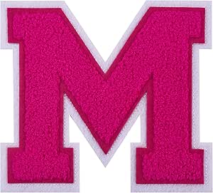 Amazon.com: GROZON 4.5" Pink Chenille Letter Patch - Iron On ...