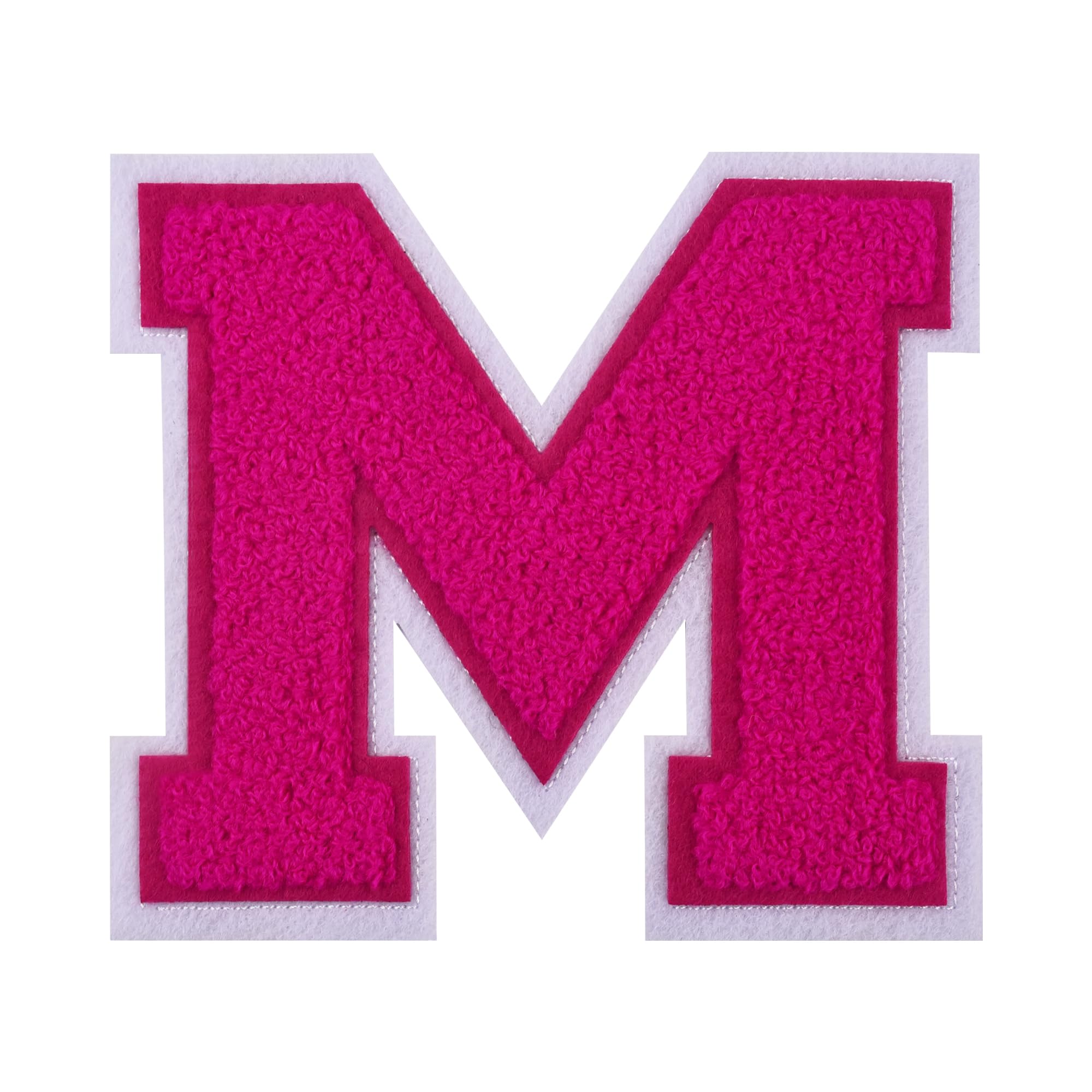 Amazon.com: 4-1/2" Chenille Letter Patches Pink Iron on Letter Patches ...