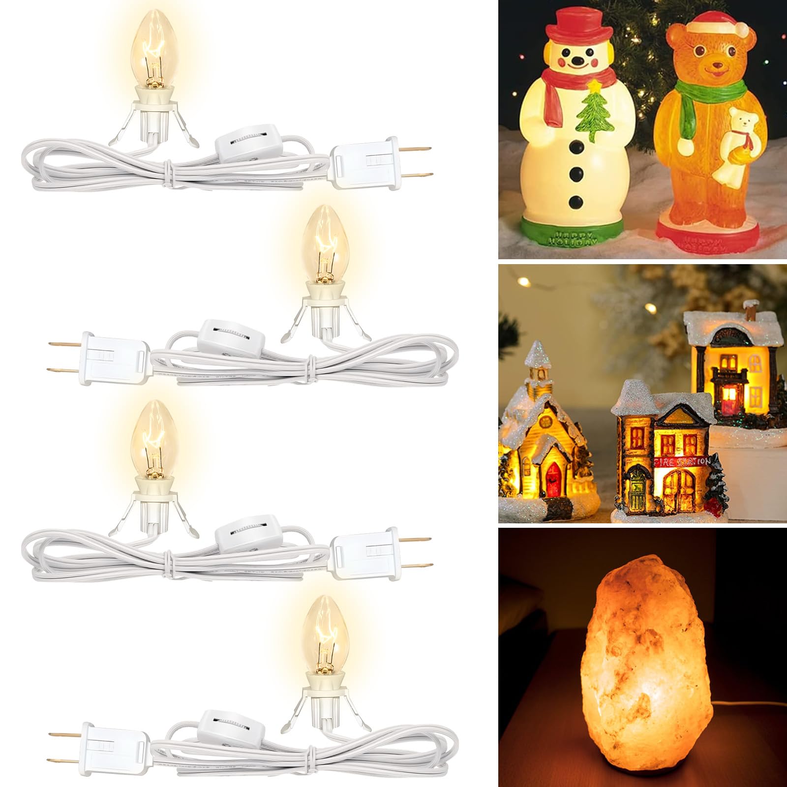 Amazon.com: Olixmlya 4 Pack Accessory Cord with Light Bulb, 6Ft ...