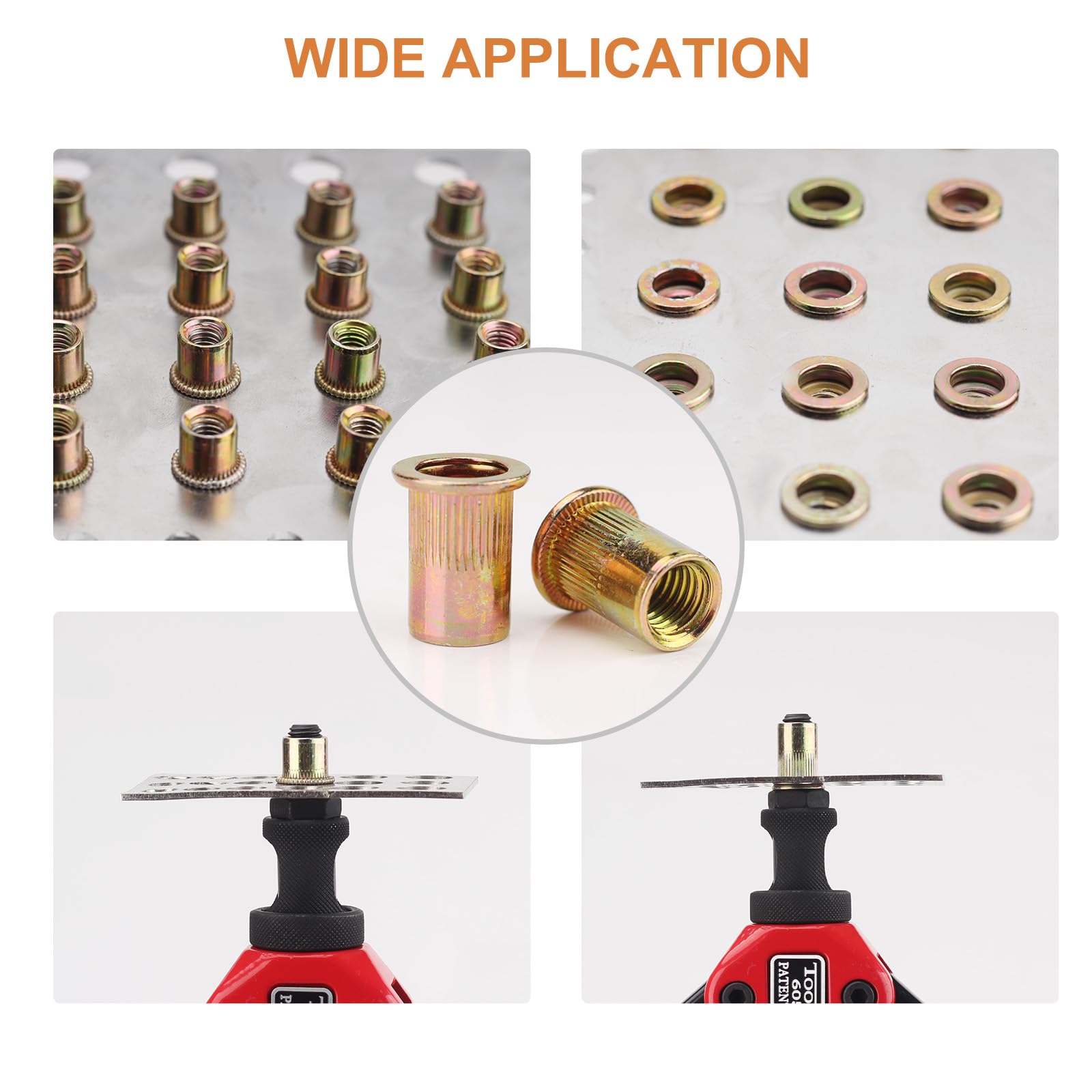 Snapklik.com : CORWIN 10-32UNF Rivet Nut 150 Pieces Tin Box Packing Big Flange Zinc Plated ...