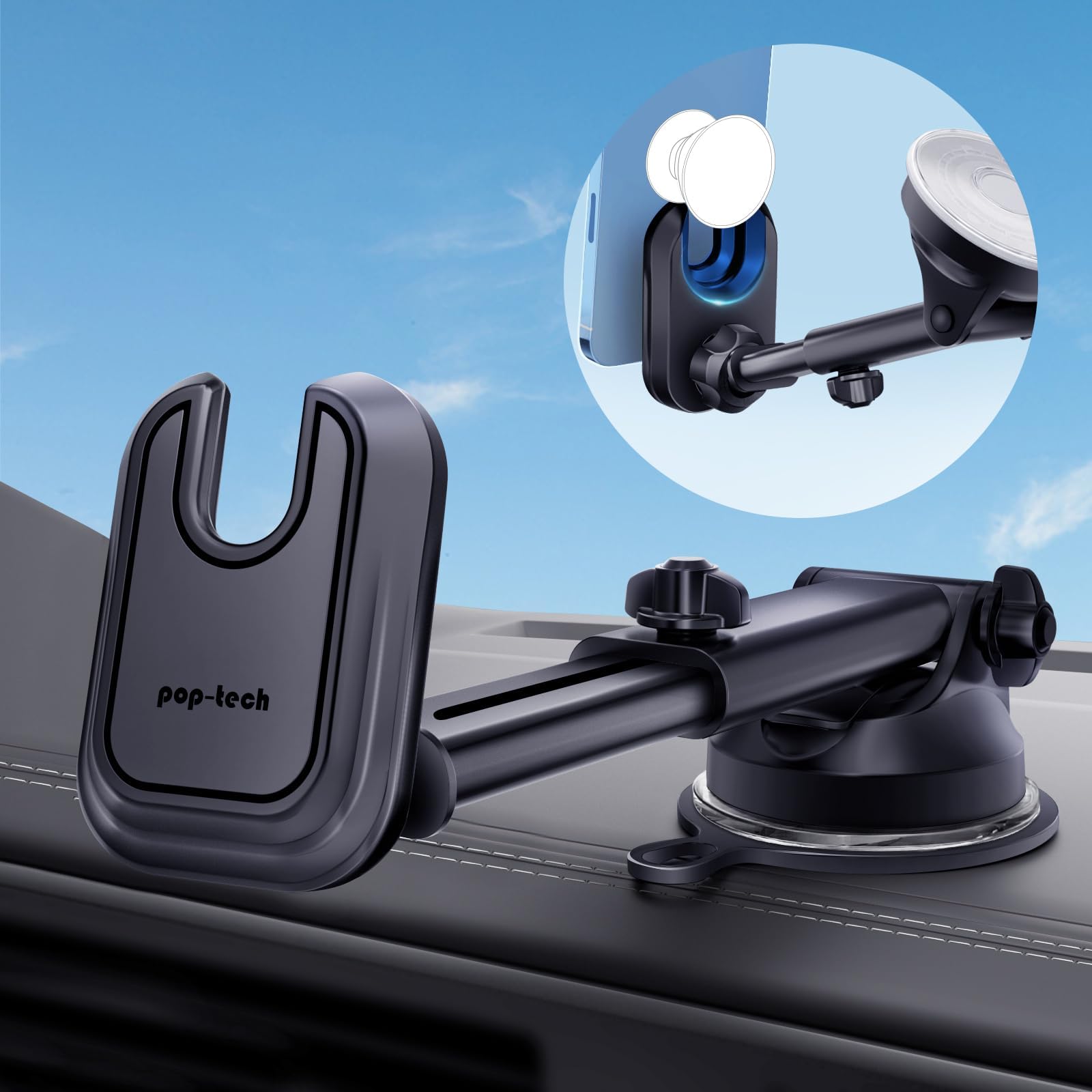 Amazon.com: pop-tech Car Phone Mount for Pop Socket: Suction Cup Cell ...