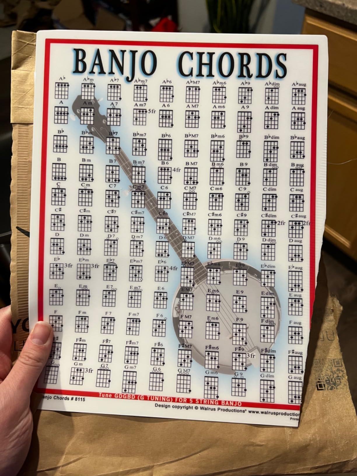 $1/mo - Finance Mini Banjo Chord Chart Poster - Laminated Banjo for ...