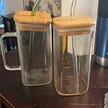 Amazon.com: Tzerotone Glass Cups with Lids and Straws, 4 Pack 17 OZ ...