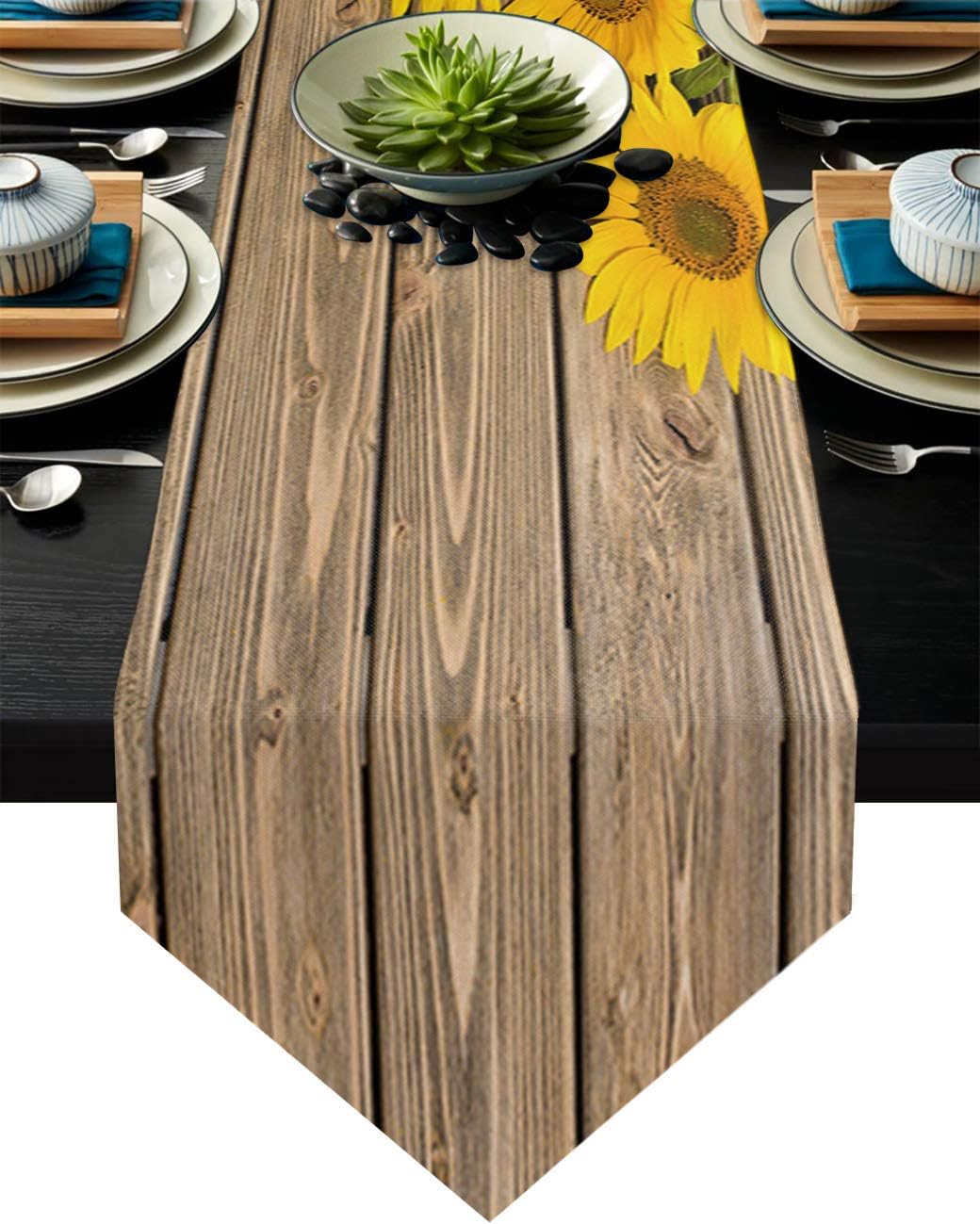 Amazon.com: Sunflower Table Runners Cotton Linen Triangle Table Cloth ...