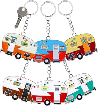 Amazon.com: 6 Pieces Camper Keychain, RV Camper Keyring Camper ...