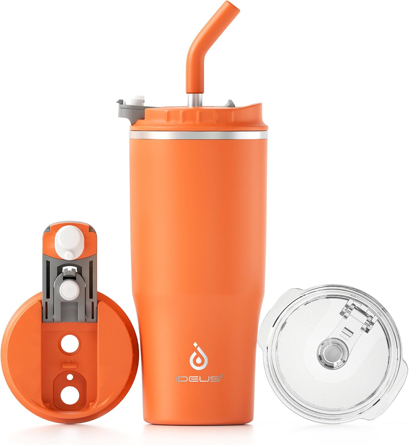 Amazon.com: Ideus Insulated Tumbler with Lid and Straw 24 oz, Stainless ...