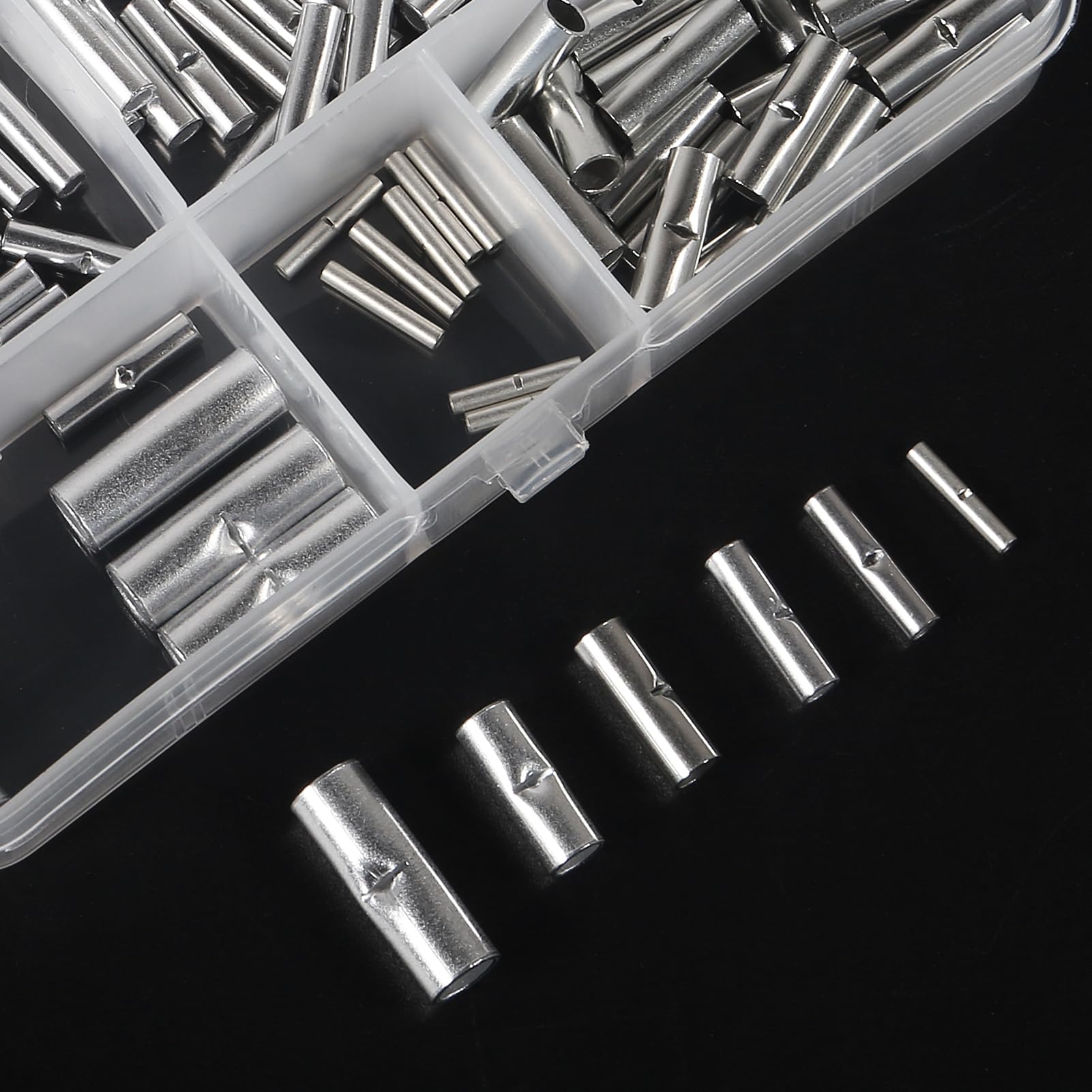 Snapklik.com : 100Pcs Non Insulated Butt Connectors Kit Butt Splice ...