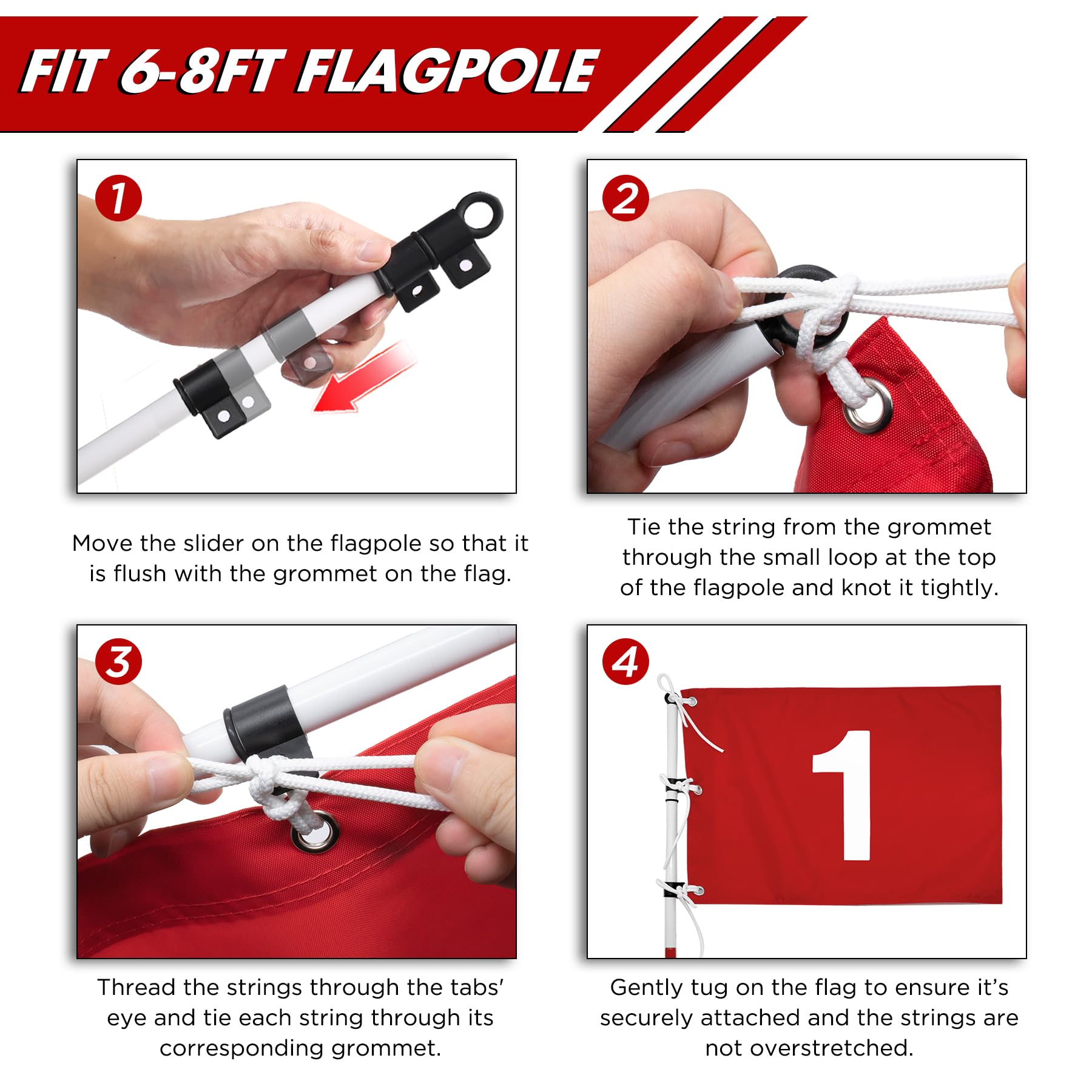 Snapklik.com : Golf Flag 20x14 Inch - Red# 1, 420D Nylon, Brass ...