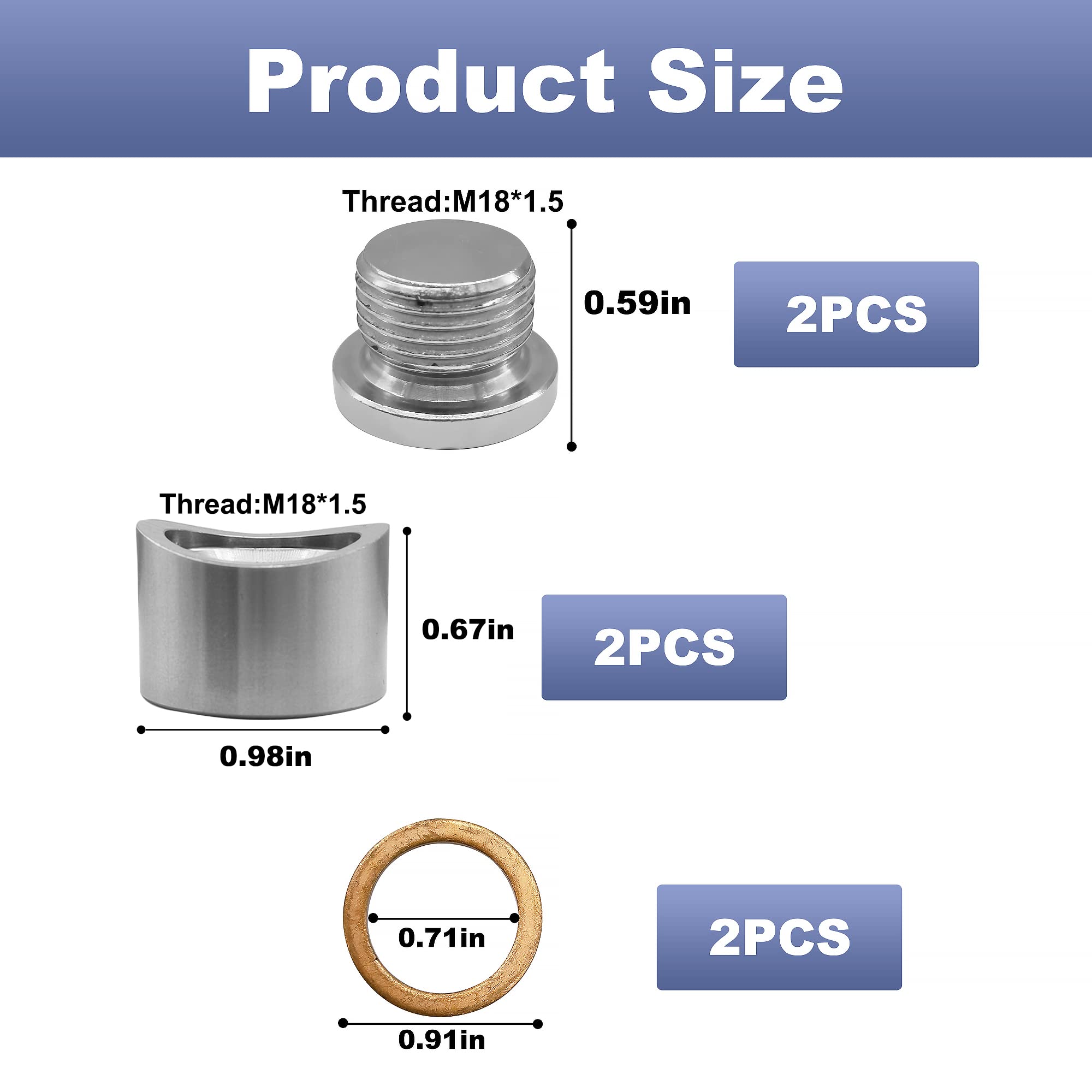 Snapklik.com : Stainless Steel Mounting Bungs And Plugs Adapter M18 X 1 ...