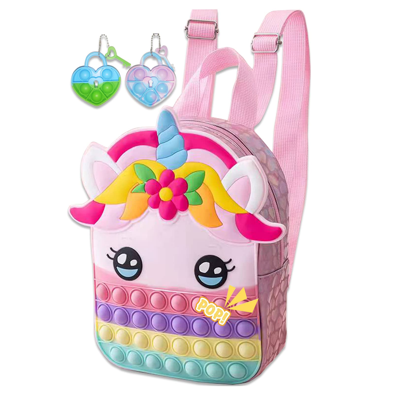 Pop Backpack it for Girls, Pink Pop Purse Fidget Shoulder Bag, Pop ...