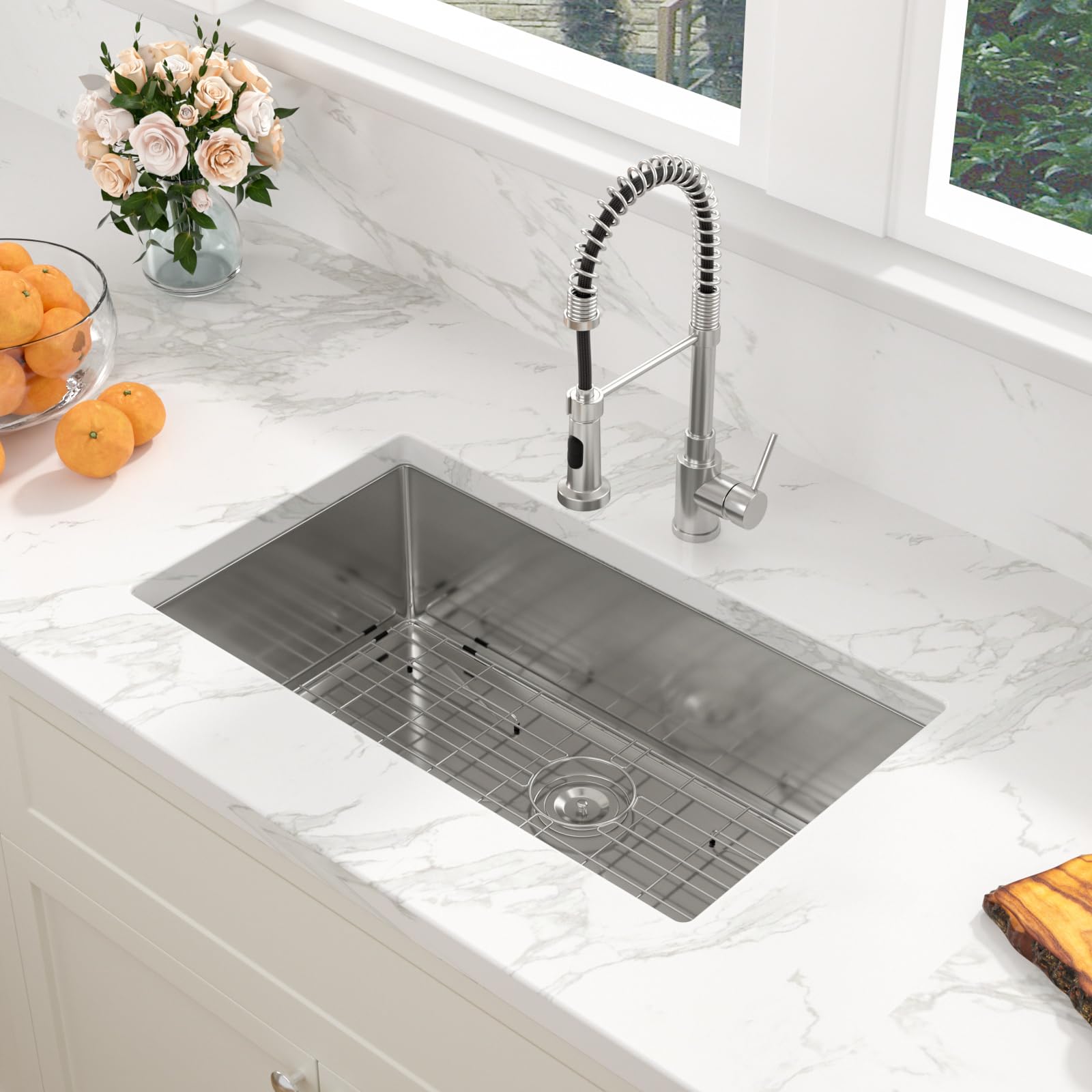 Snapklik.com : Sarlai 32 Undermount Kitchen Sink Stainless Steel