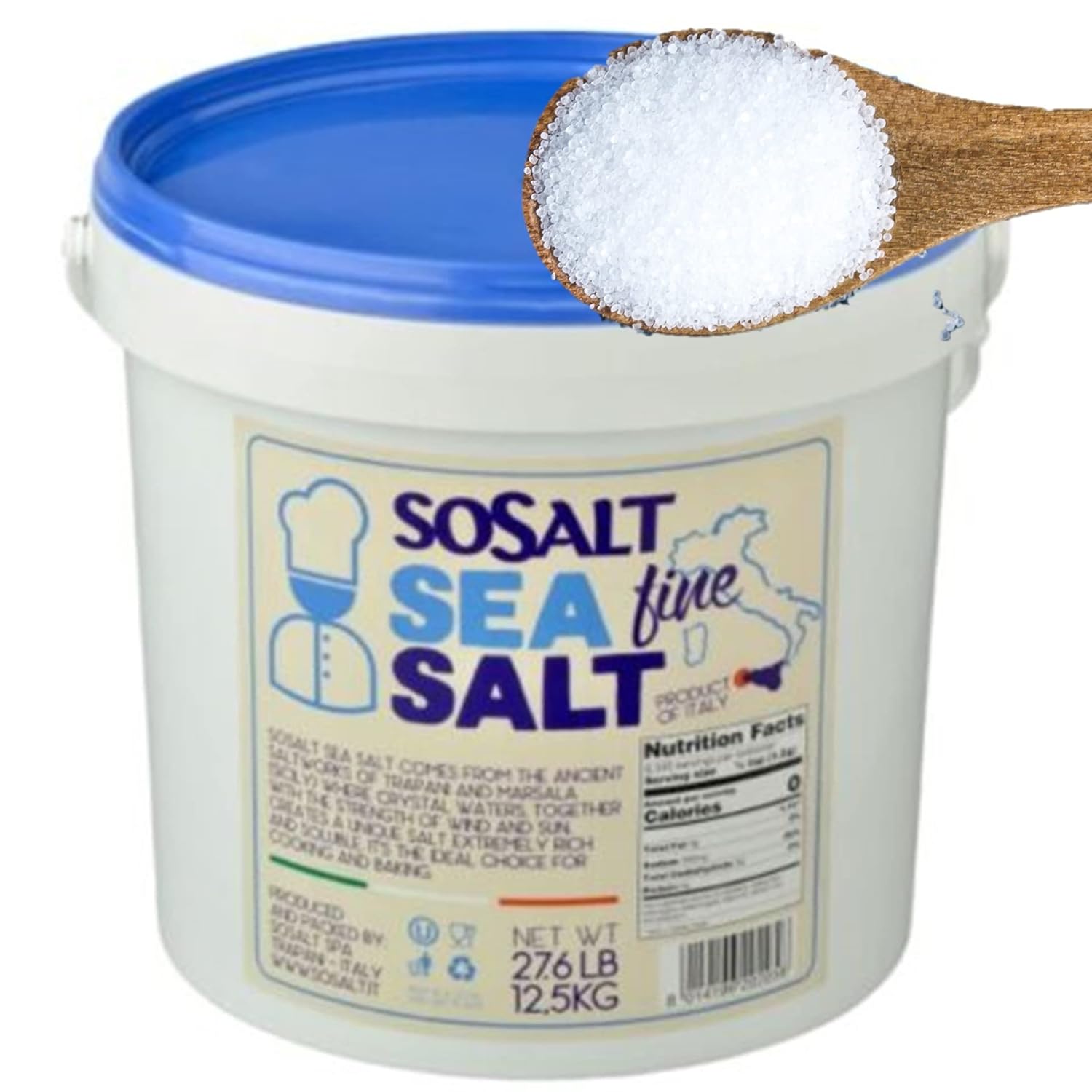 Amazon.com : Fine Natural Sea Salt, 27.56 lbs (12.5 kg) SoSalt ...