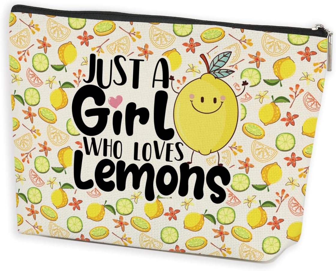 Amazon.com : Azteoiz Lemon Makeup Bag, Lemon Gifts, Lemon Decor Bag ...