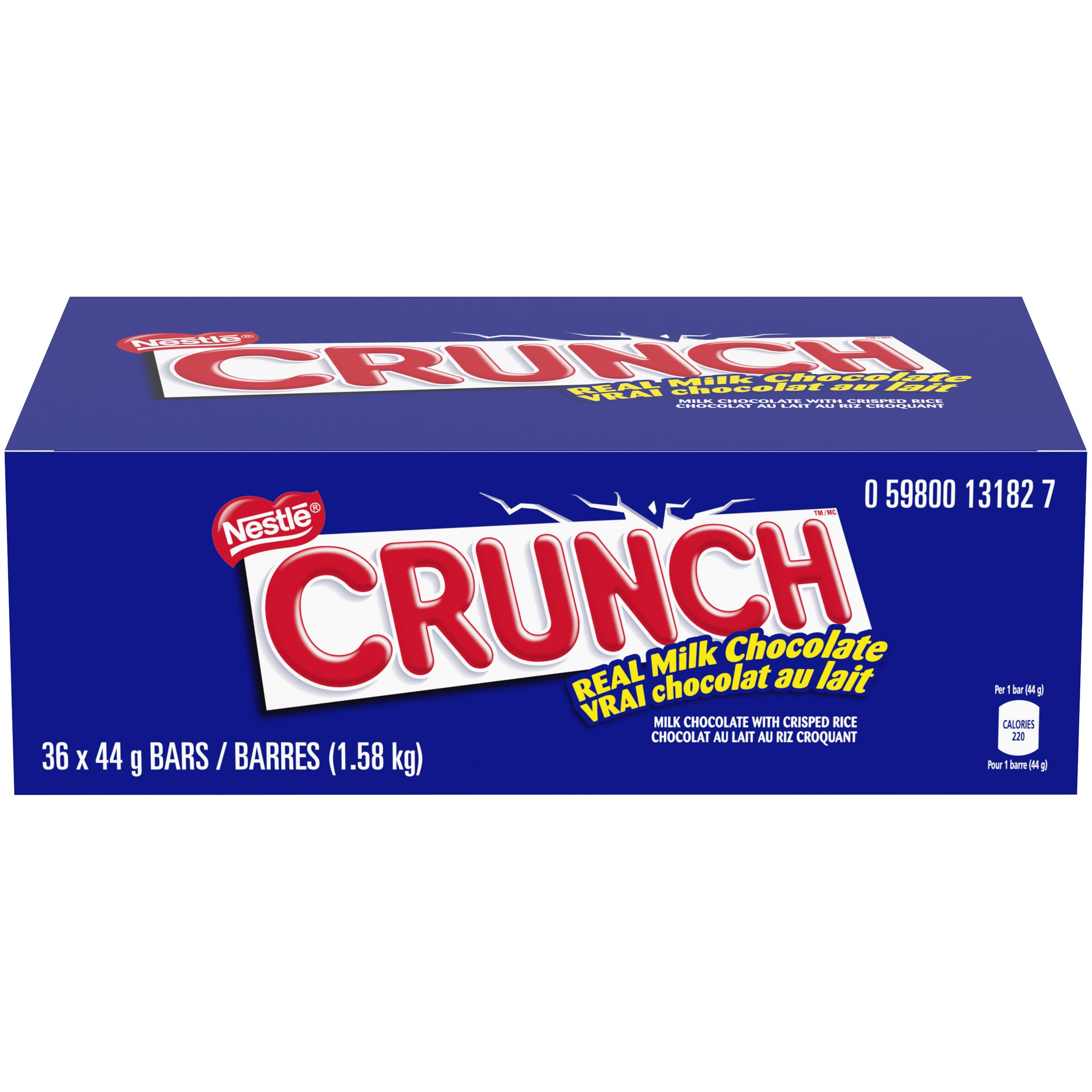 Nestle Crunch Milk Chocolate with Crisp Rice 36 X 44 Gram Net Wt (1584 ...