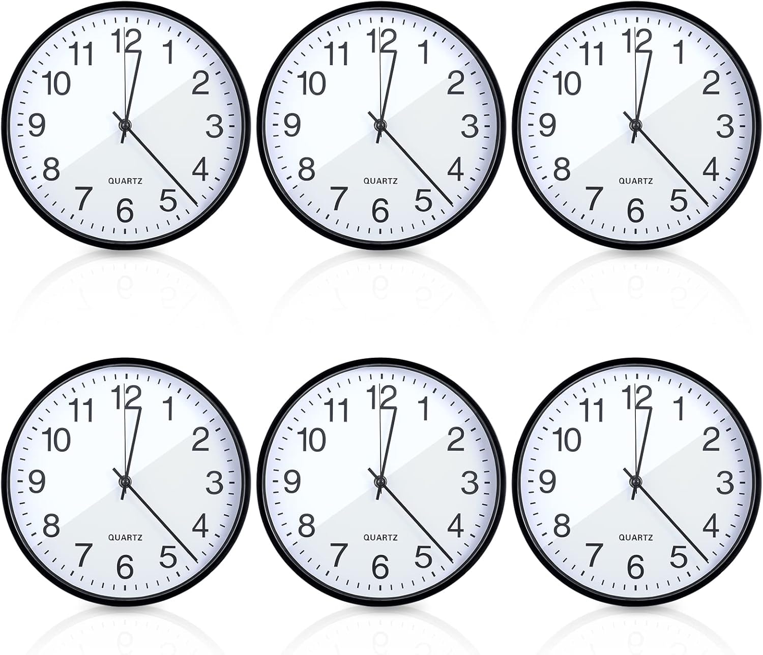 Amazon.com: Batiyeer 6 Pcs 6 Pcs Silent Wall Clock Bulk 10 Inch Non ...