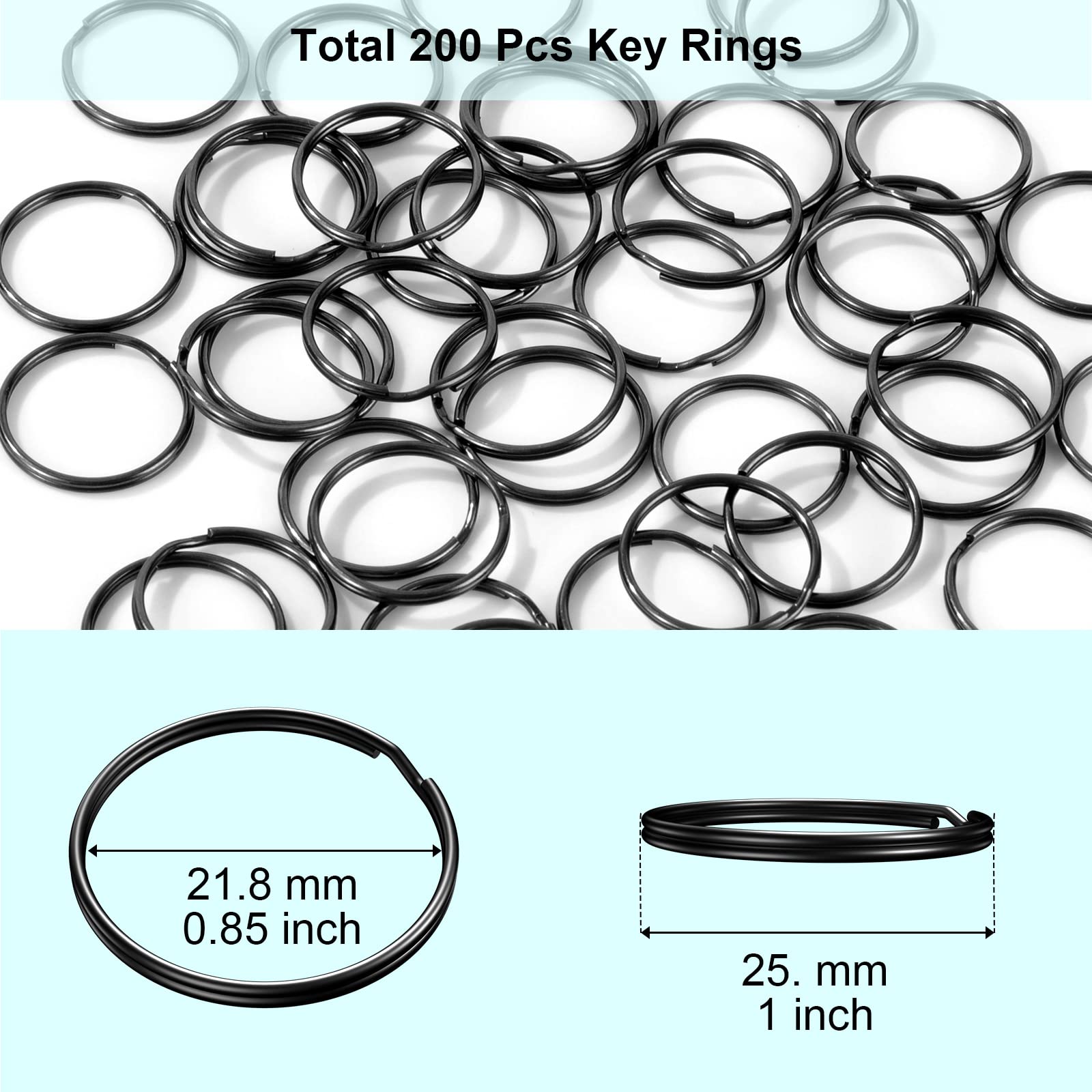 Snapklik.com : 200PCS Key Rings, Split Bulk Keyrings For Keychain And ...