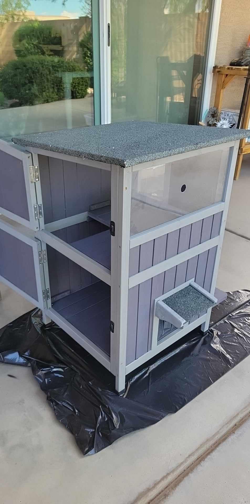$17/mo - Finance Aivituvin Outdoor Feral Cat House 2-Story Cat Cottage ...
