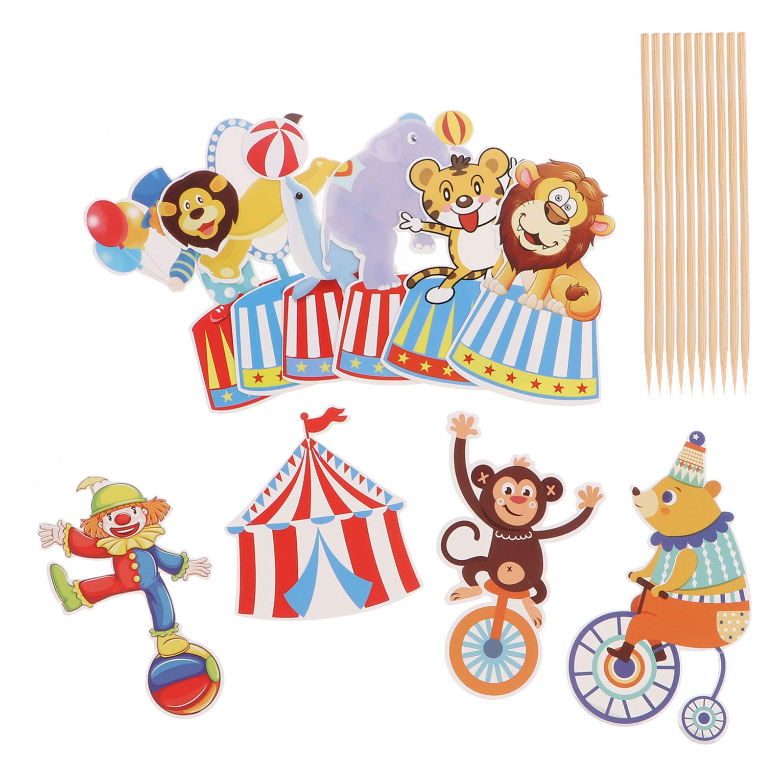 Soimiss 20pcs Circus Cake Topper Circus Cupcake Toppers Fruit Dessert ...