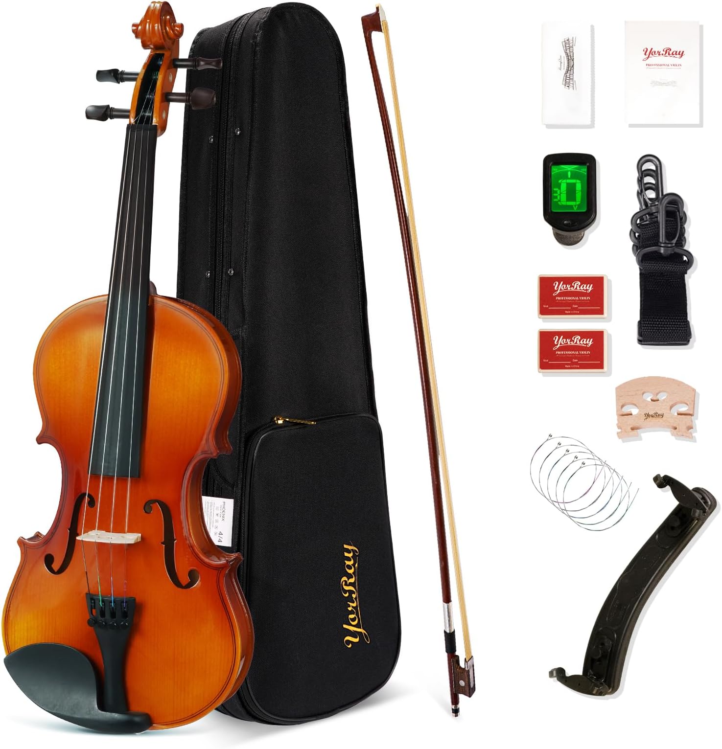 Amazon.com: Dawot 4/4 Violin Set Full Size Fiddle Set Black Acoustic ...