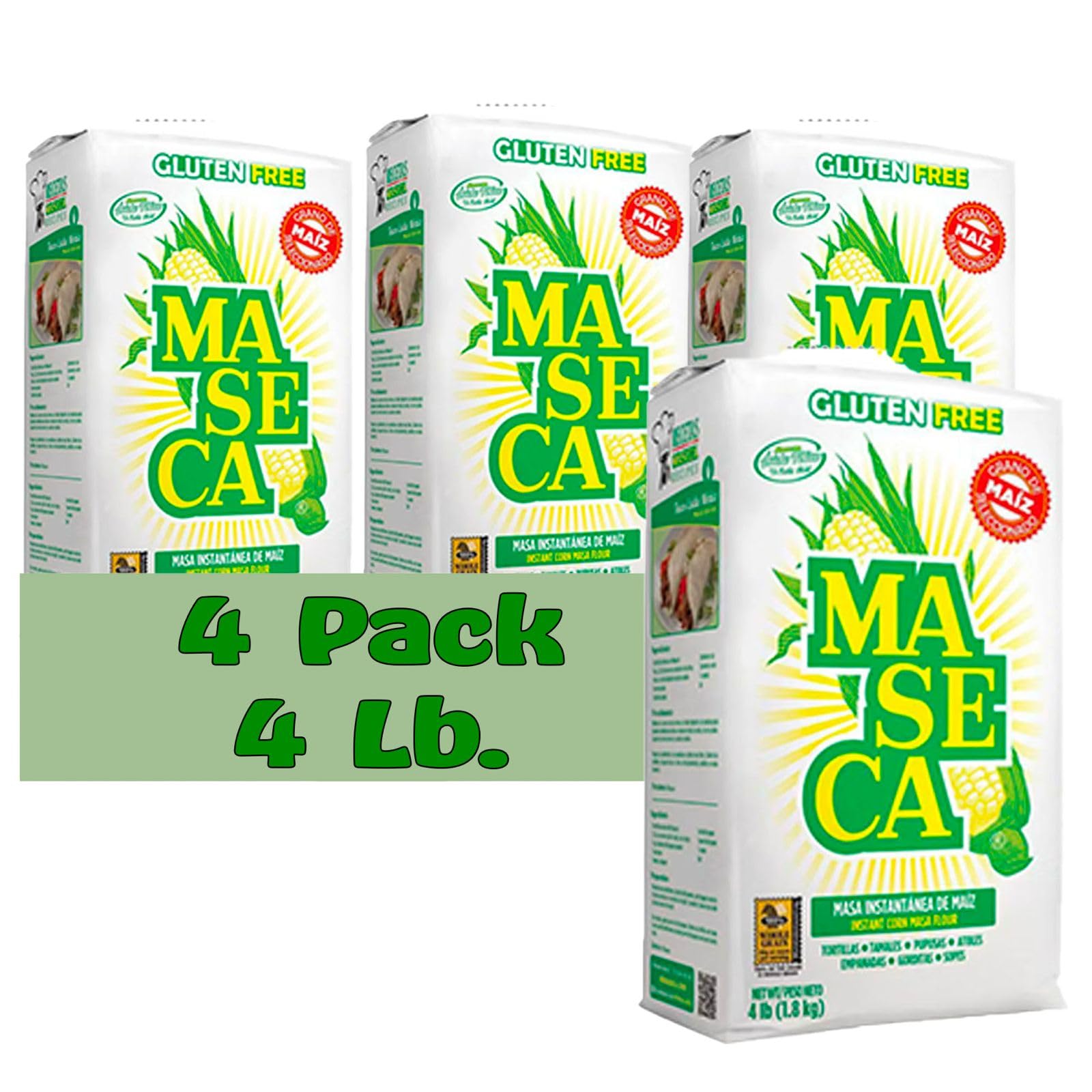 Amazon.com : Maseca Traditional Instant Corn Masa Flour Gluten Free 4 ...