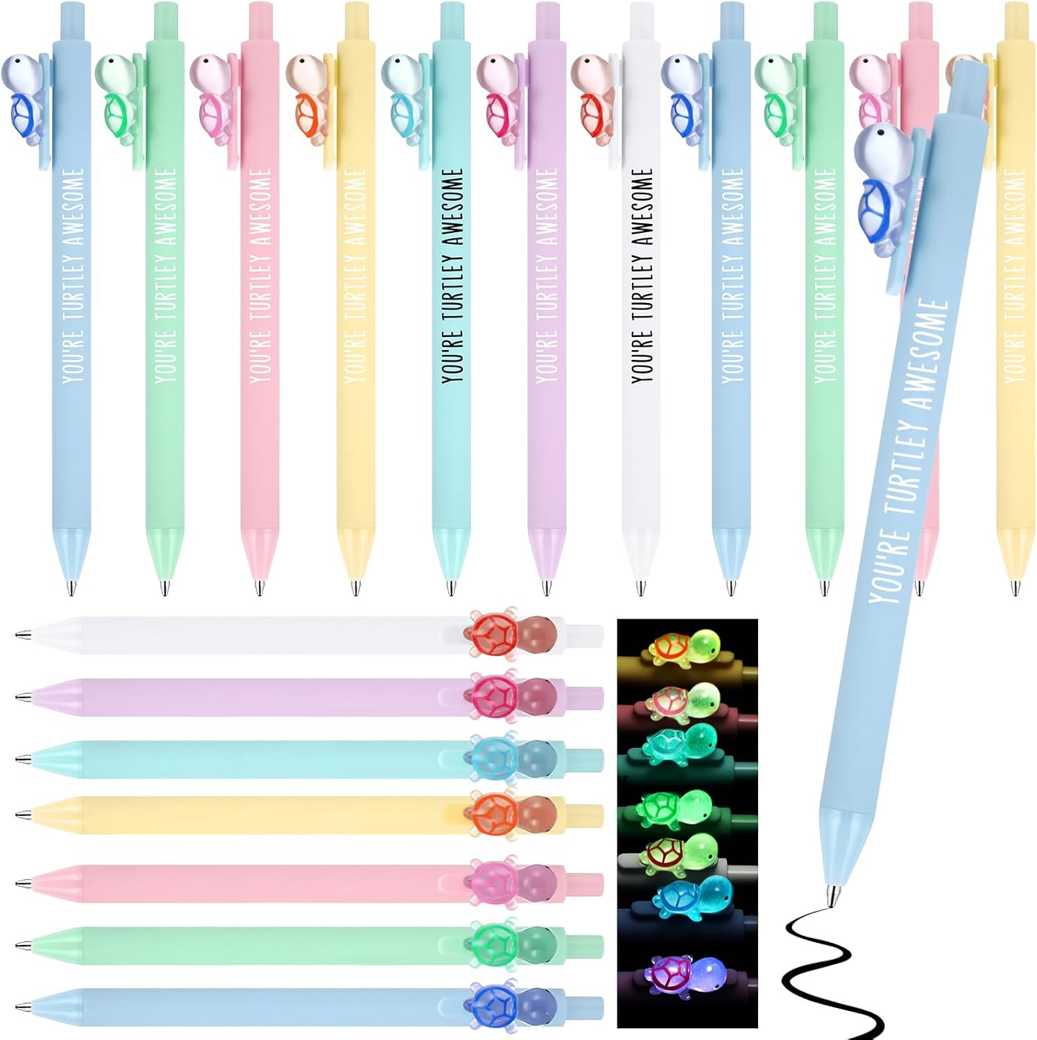 Amazon.com : Sayglossy 28 Pcs Turtle Pens Inspirational Cute Ballpoint ...