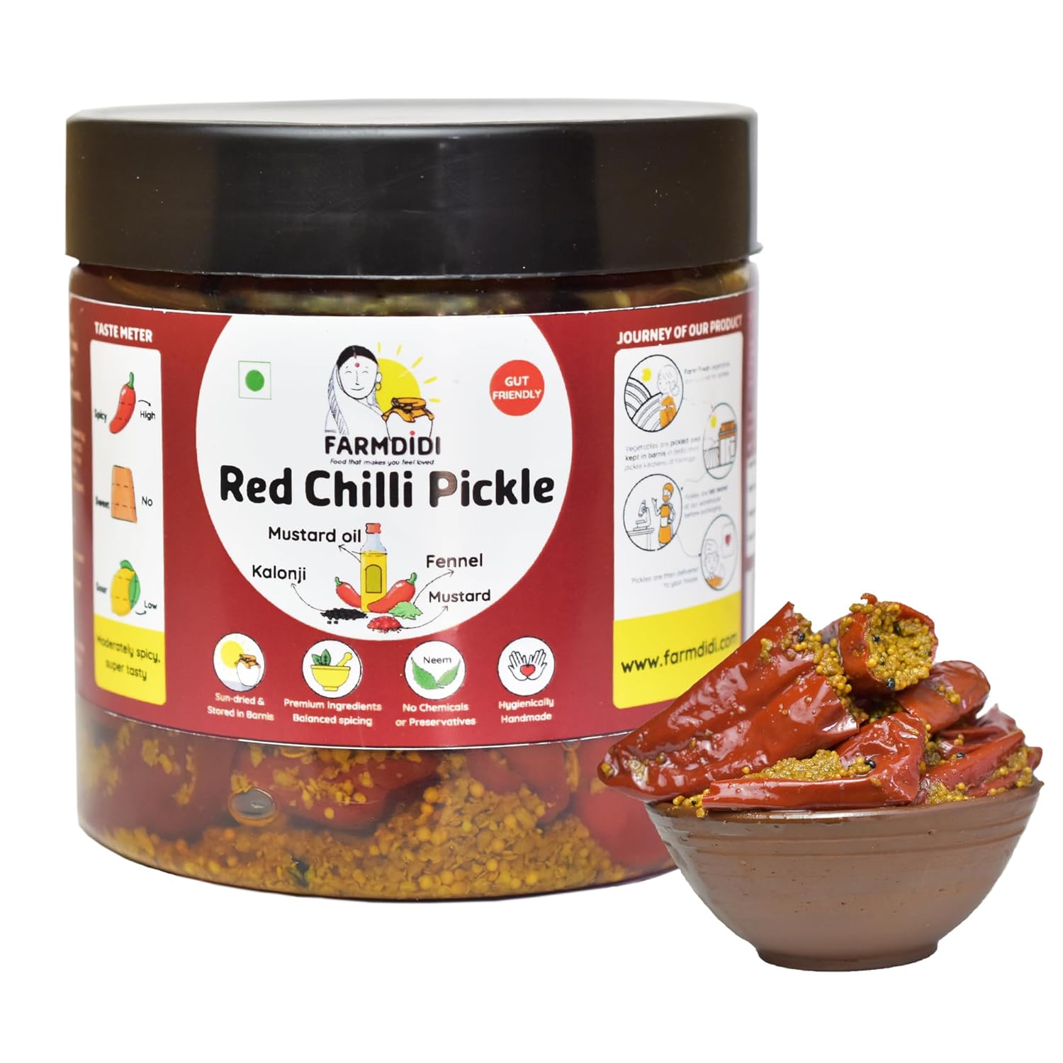 Farm Didi Stuffed Red Chilli Pickle In Fresh Mustard Oil|Lal Mirch Ka ...