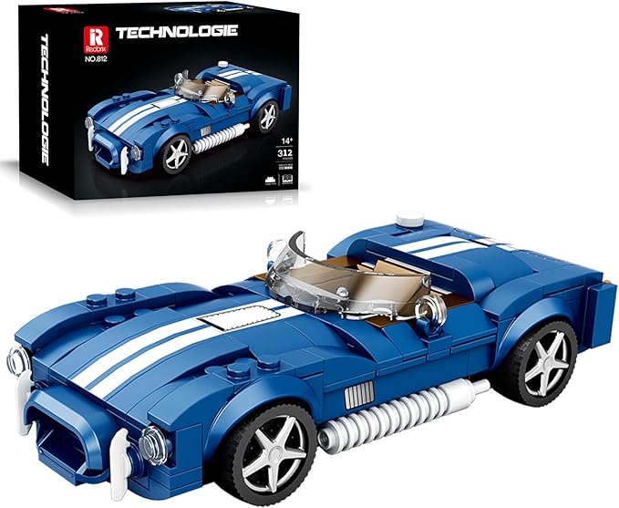 Reobrix 812 Shelby Cobra Toy Car Building Blocks, 1:24 Scale Model Car ...
