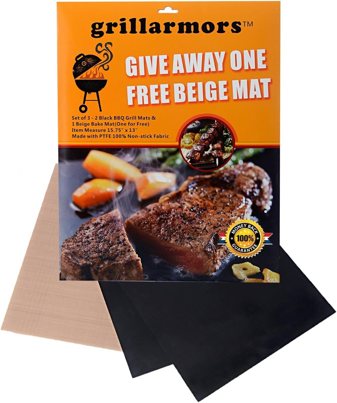 Amazon.com: BBQ Mat - Set of 2 BBQ Grill Mats + Give Away a Free Mat ...