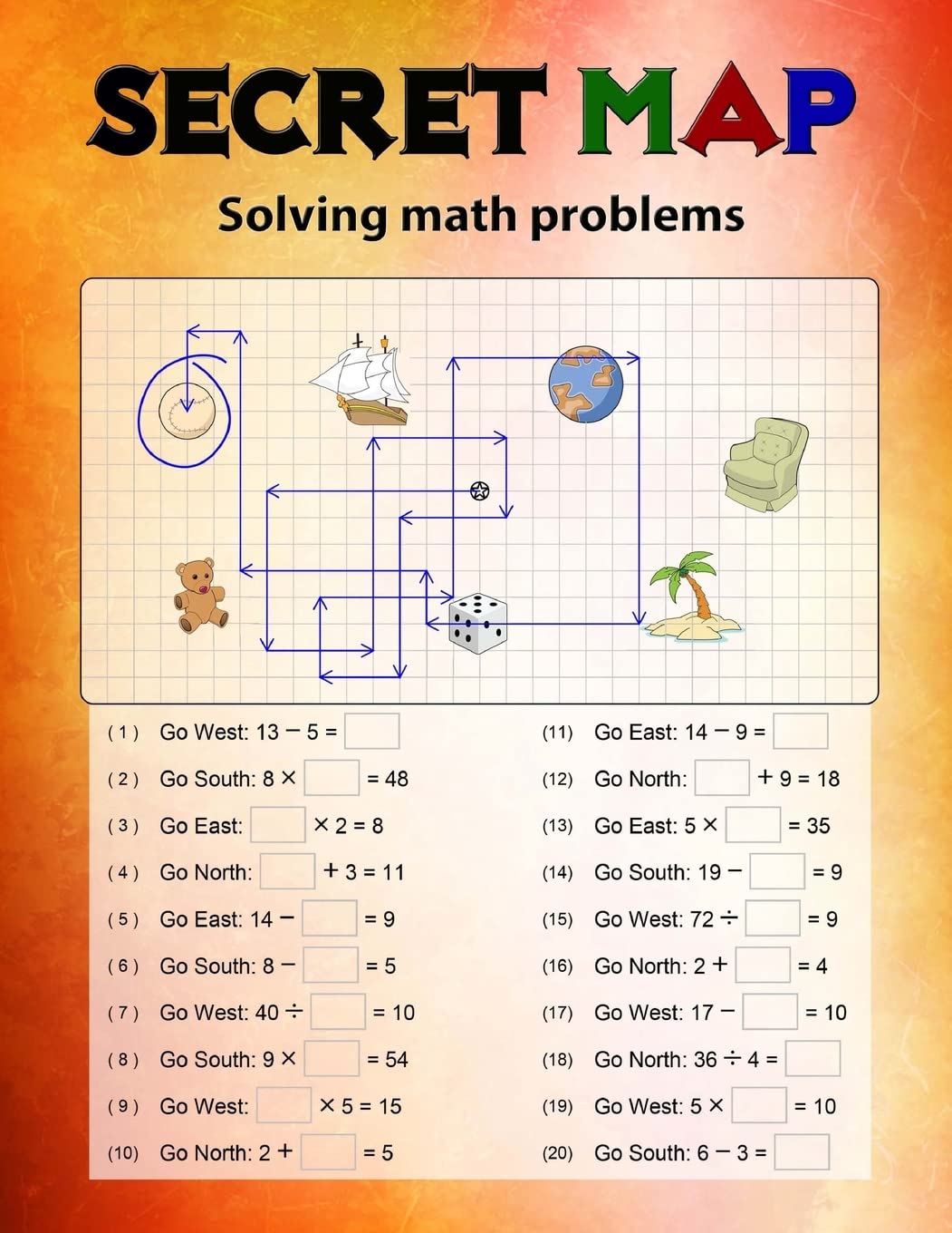 Secret Map: Mathematics Workbook Skills, Puzzles that uses numbers ...