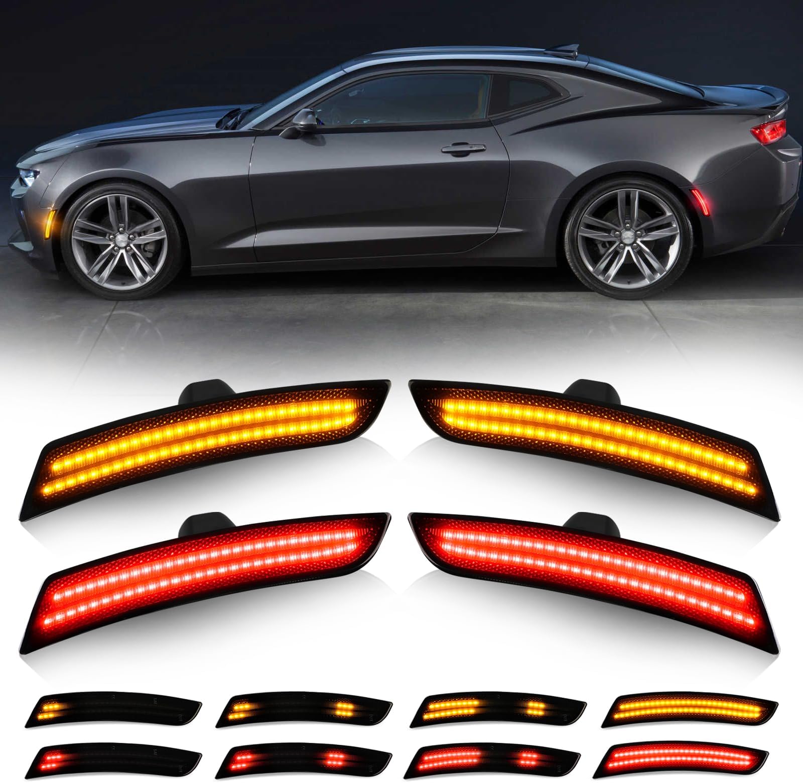 Amazon.com: POPMOTORZ Front Rear Bumper Fender LED Side Marker Light ...