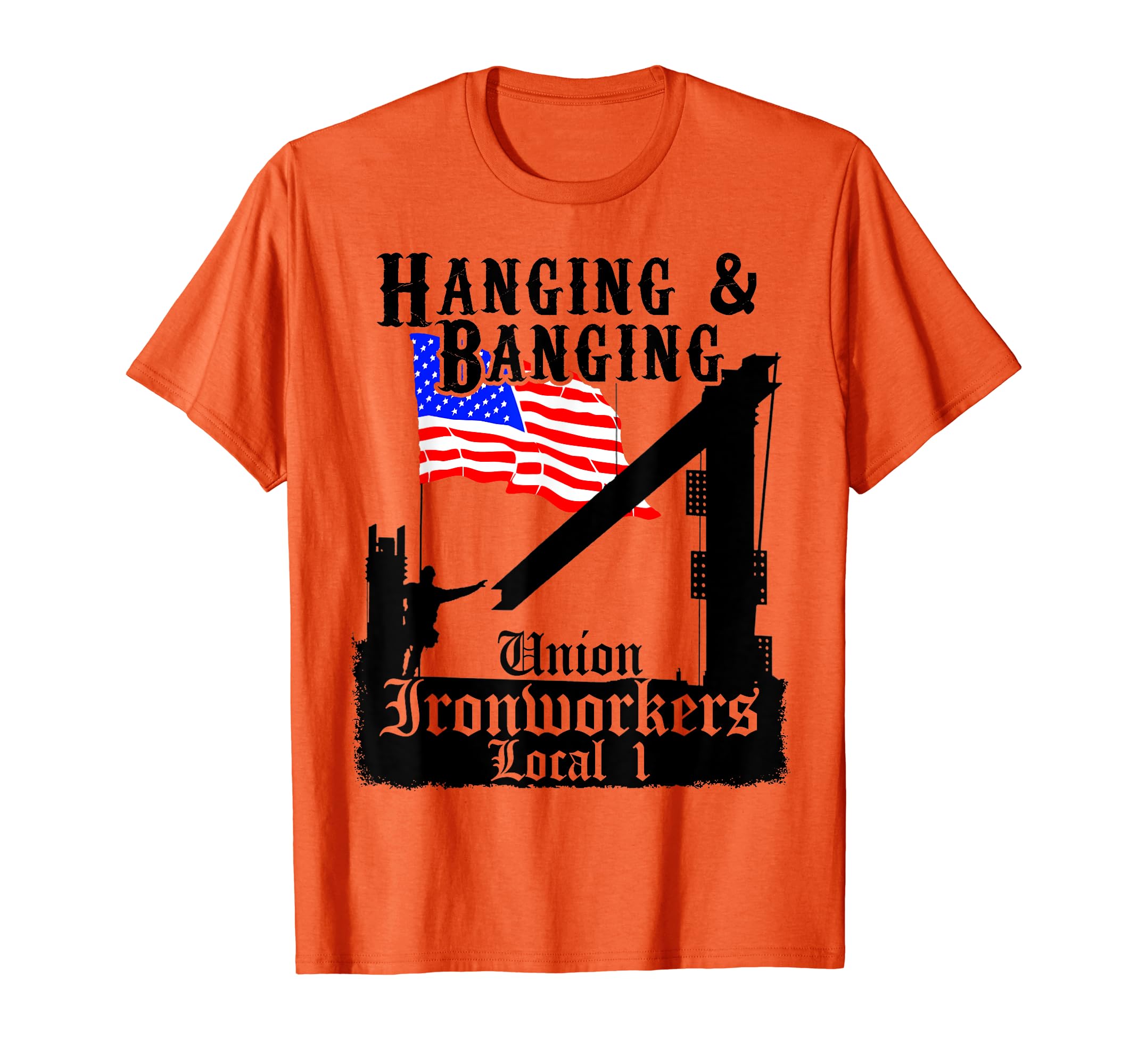 Amazon.com: Union Ironworkers Local 1 Chicago Illinois American Flag T ...
