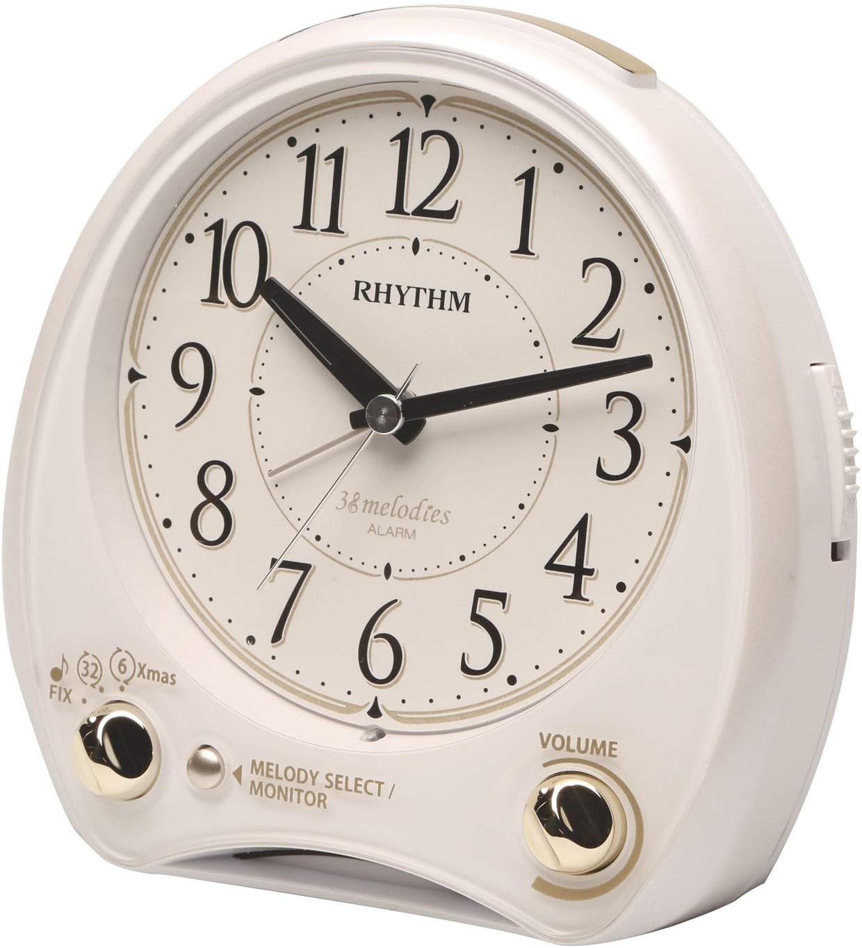 Amazon.com: Rhythm USA 38-Melody Alarm Clock - Battery Operated Quartz ...