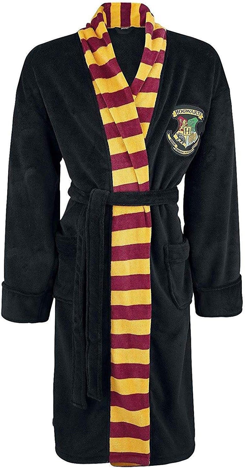 Harry Potter Hogwarts Ladies Black Fleece Robe with Scarf Detail at ...