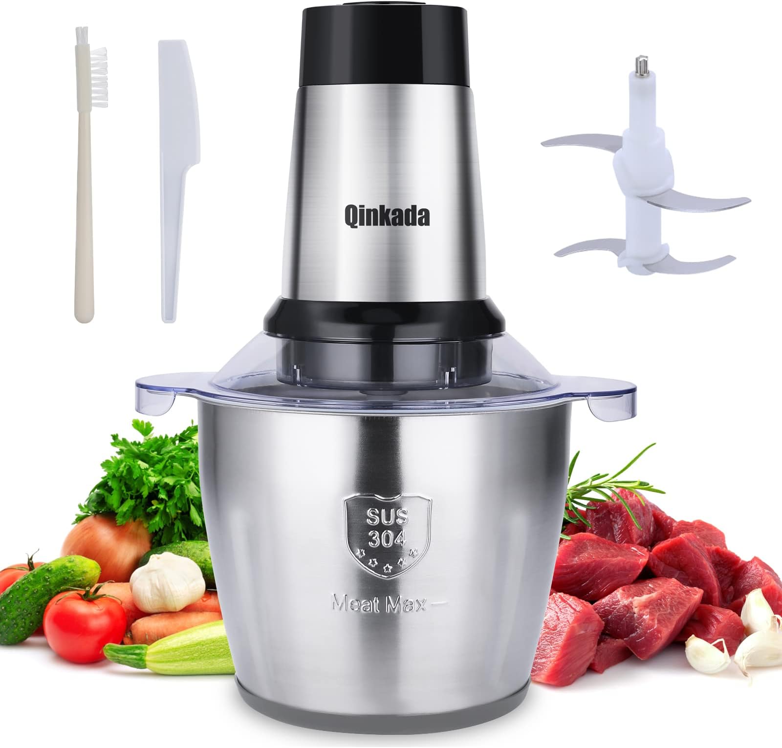 Amazon.com: VEVOR Food Processor, Mini Electric Chopper 400W, 2 Speeds ...