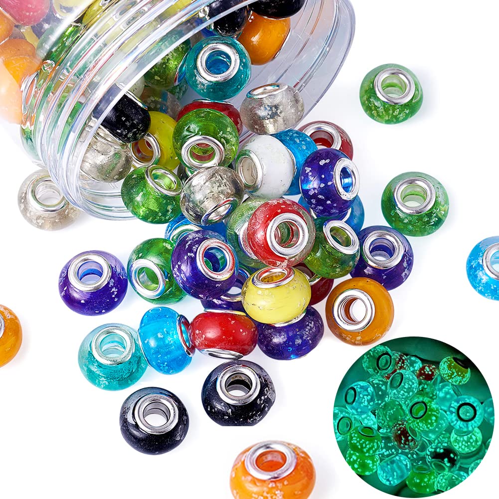Amazon.com: Beadthoven 100pcs Glow in The Dark Beads Handmade Luminous ...