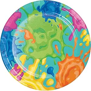 Amazon.com: Trendware Paint Splatter Dessert Plates, 24 ct : Health ...