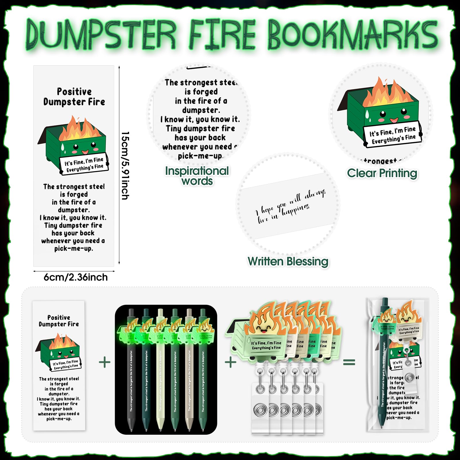 Snapklik.com : 12 Set Dumpster Fire Pens Housekeeping Week Gifts ...